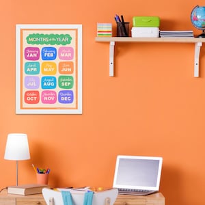 Months of the Year Classroom Poster - Printable Colorful Educational ...