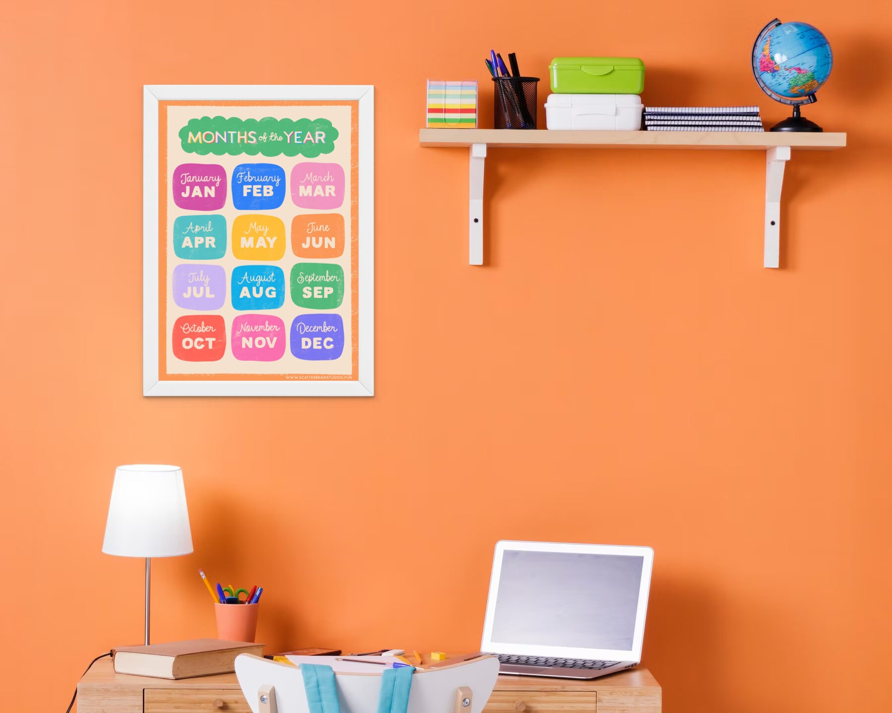 Months of the Year Classroom Poster - Printable Colorful Educational ...