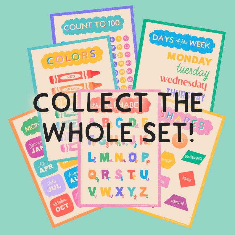 Months of the Year Classroom Poster Printable Colorful - Etsy