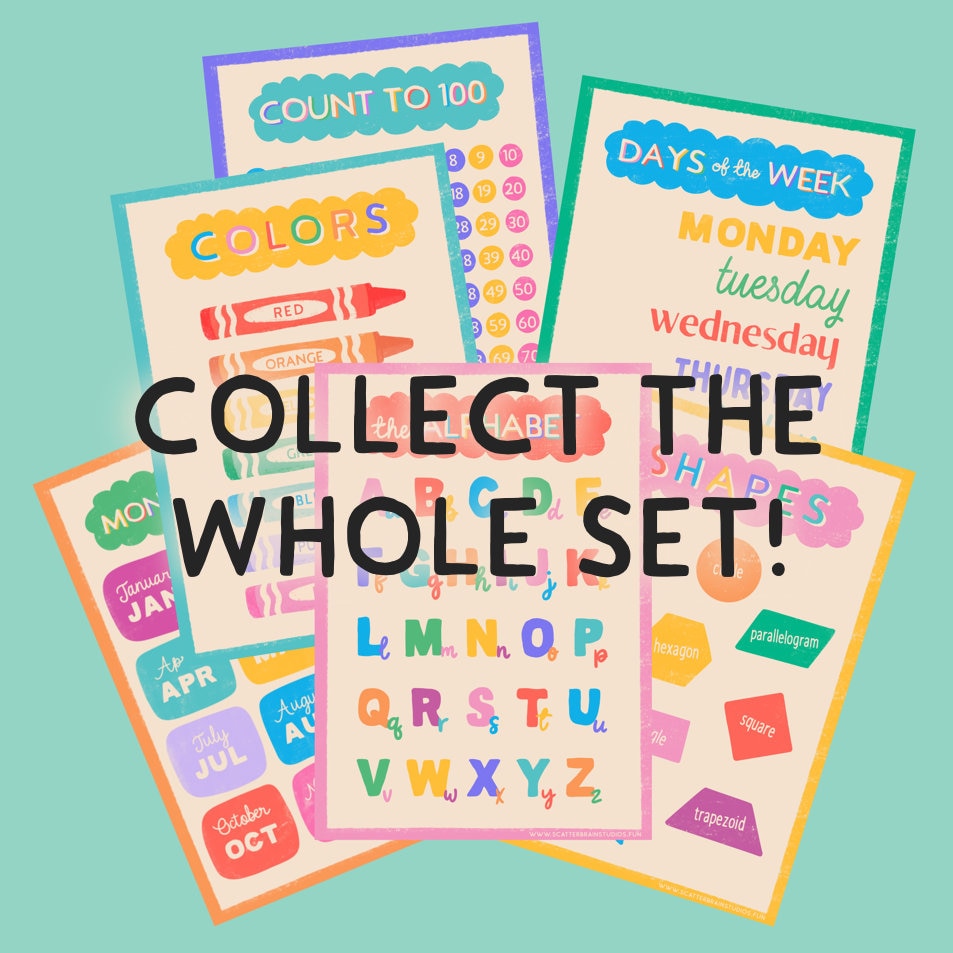 Days of the Week Classroom Poster Printable Colorful - Etsy