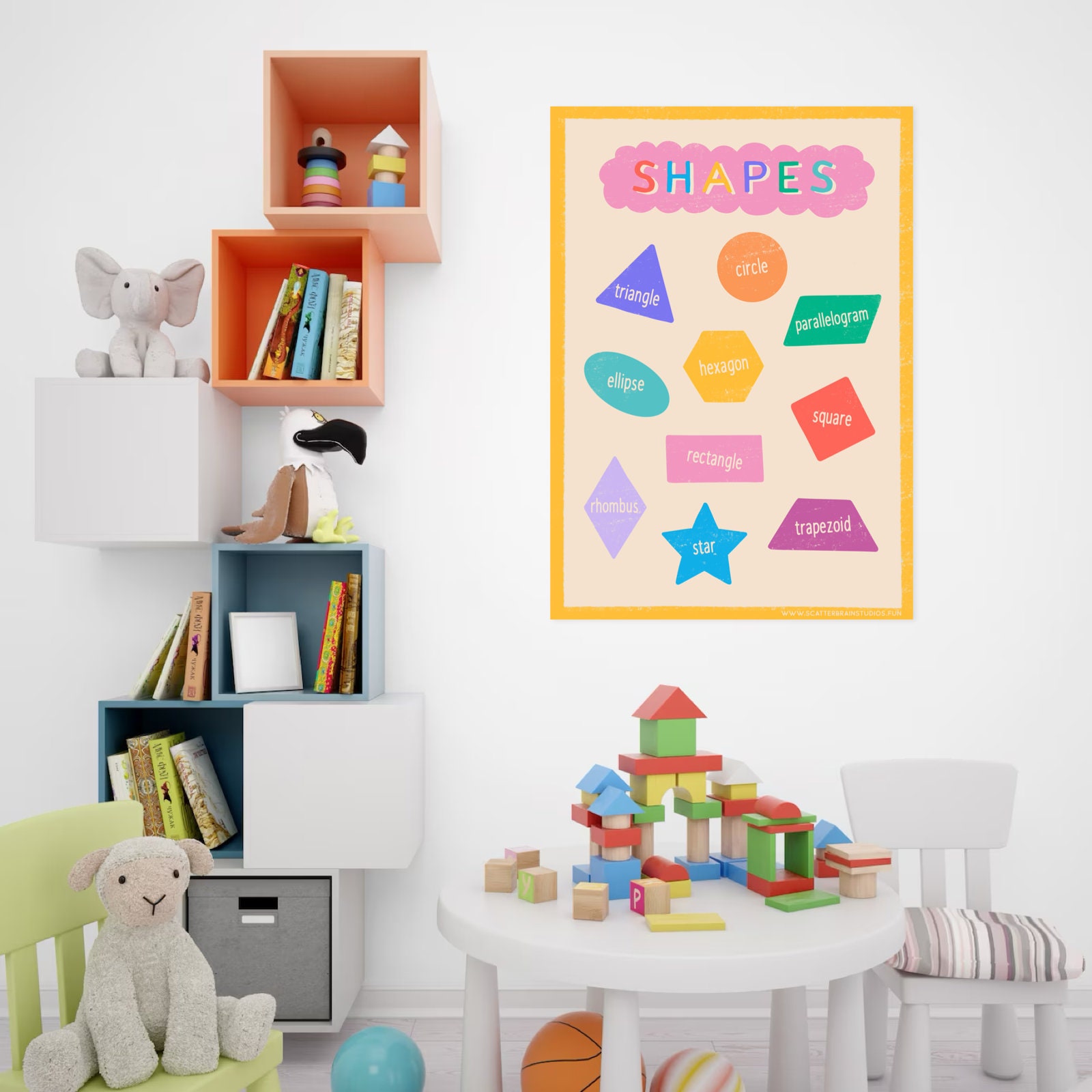 Printable Shapes Classroom Poster - Colorful Educational Chart for ...