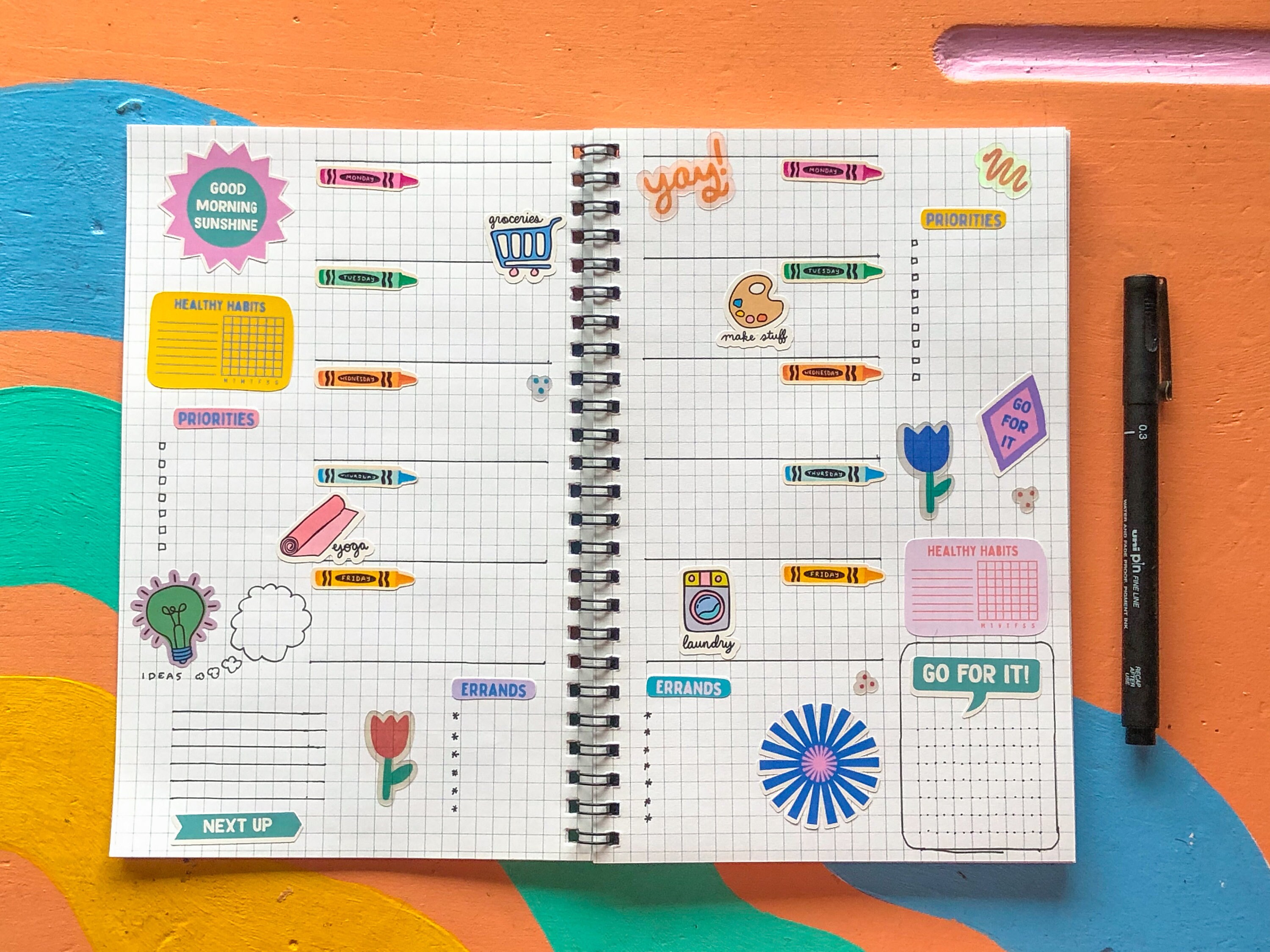 To-do List Sticker Sheet Colorful Doodle Stickers for Planners ...