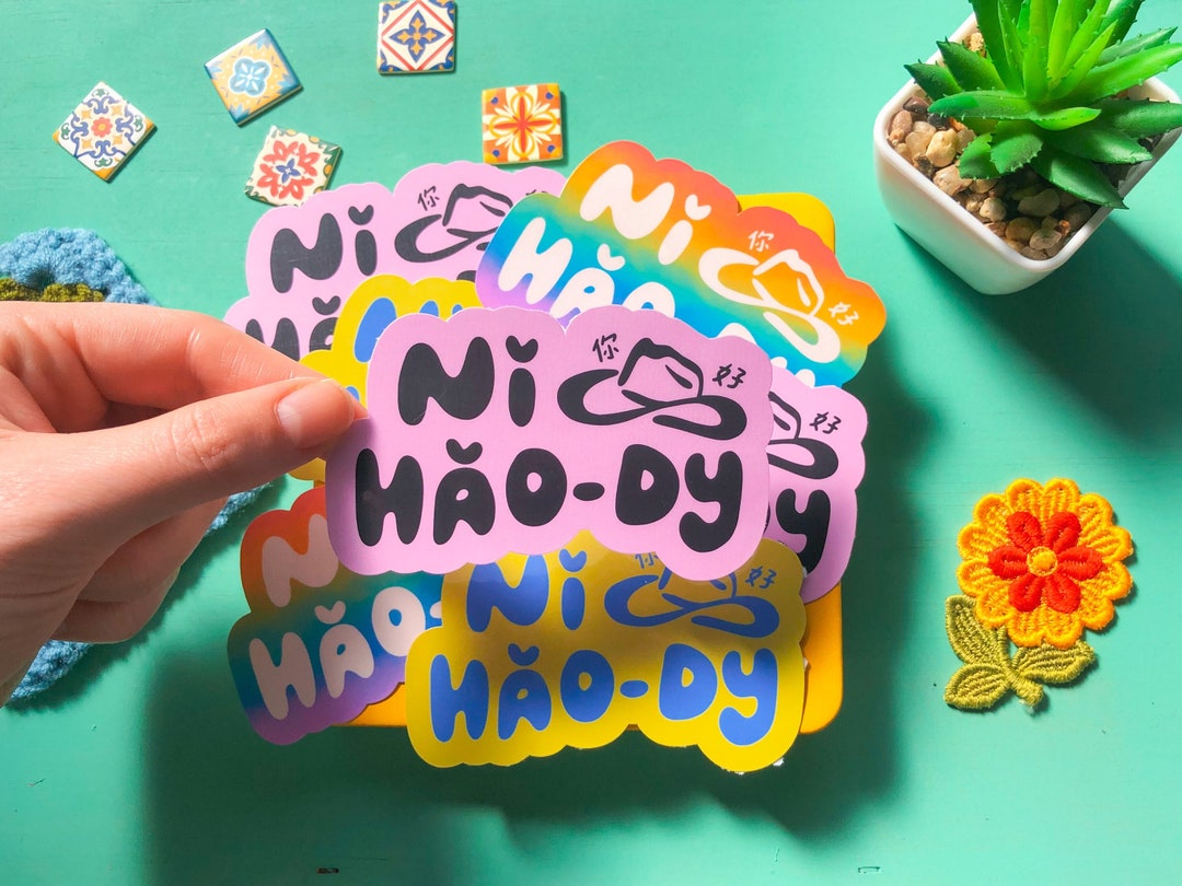 Ni Hao-dy Vinyl Sticker - Mandarin-english Bilingual Pun - Chinese ...