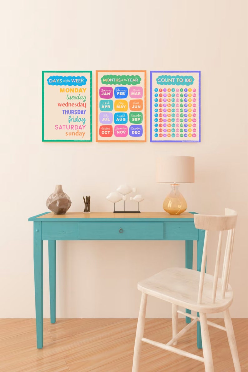 Months of the Year Classroom Poster Printable Colorful - Etsy