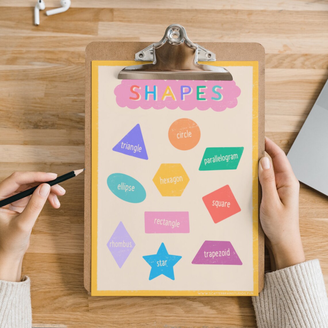 Printable Shapes Classroom Poster Colorful Educational Chart for ...