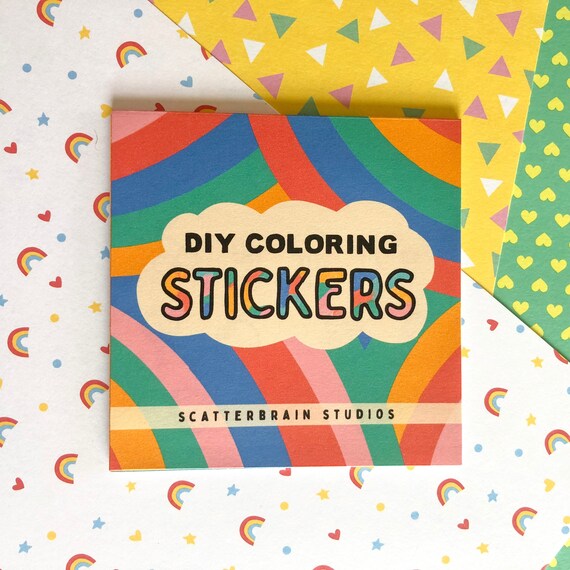 DIY Coloring Sticker Book Handmade Stickers for Kids - Etsy