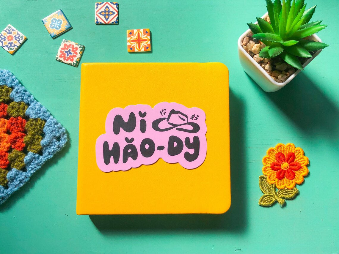 Ni Hao-dy Vinyl Sticker - Mandarin-english Bilingual Pun - Chinese ...