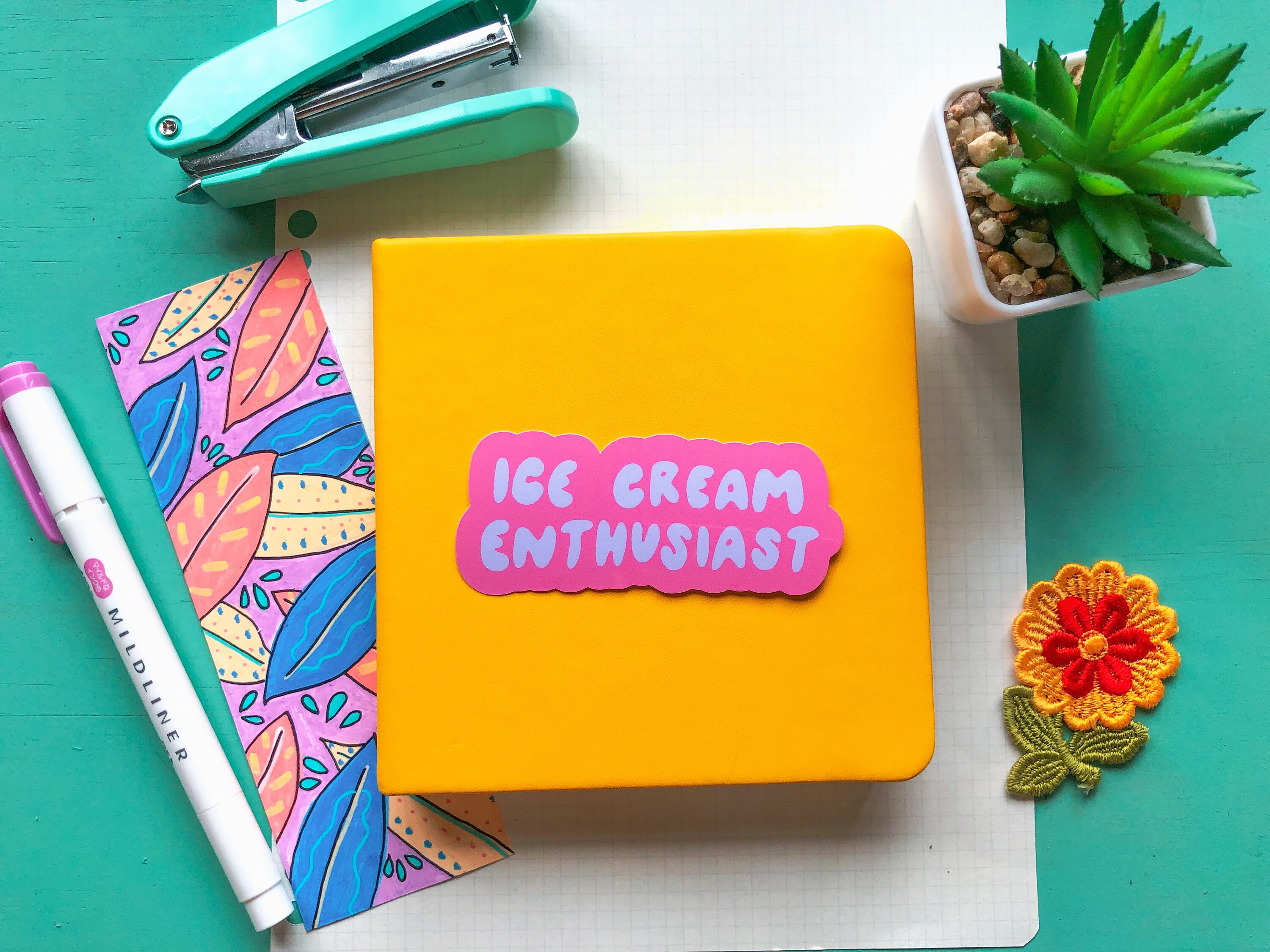 Ice Cream Enthusiast Vinyl Sticker - Colorful Weatherproof Sticker for ...