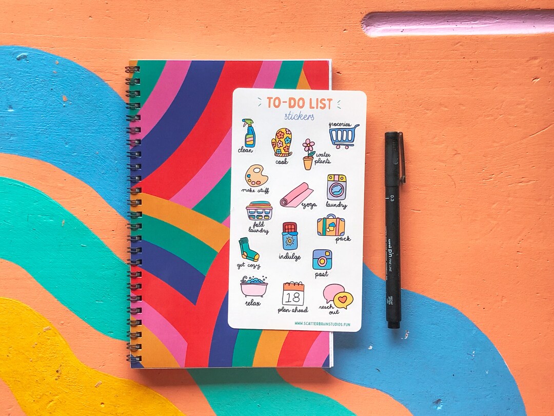 To-do List Sticker Sheet - Colorful Doodle Stickers for Planners ...