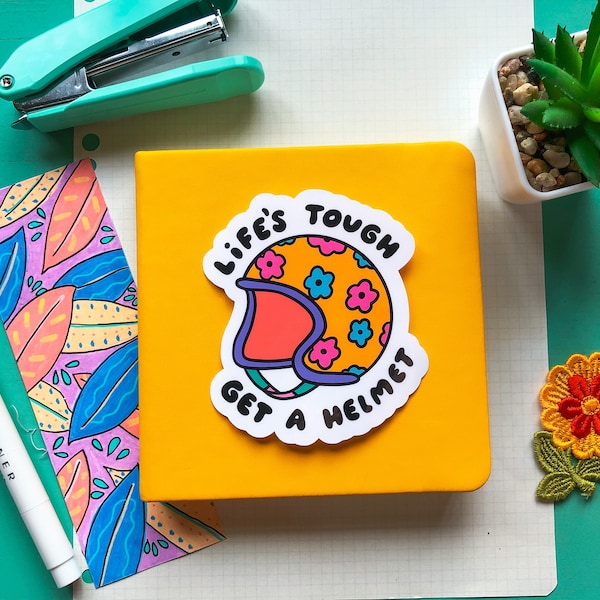 Life is Tough Get a Helmet - Etsy