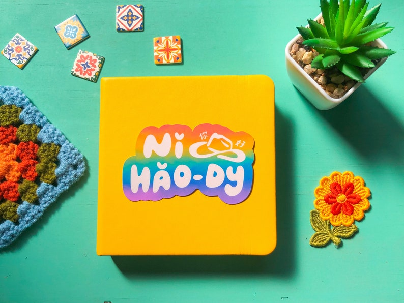 Ni Hao-dy Vinyl Sticker - Mandarin-english Bilingual Pun - Chinese ...