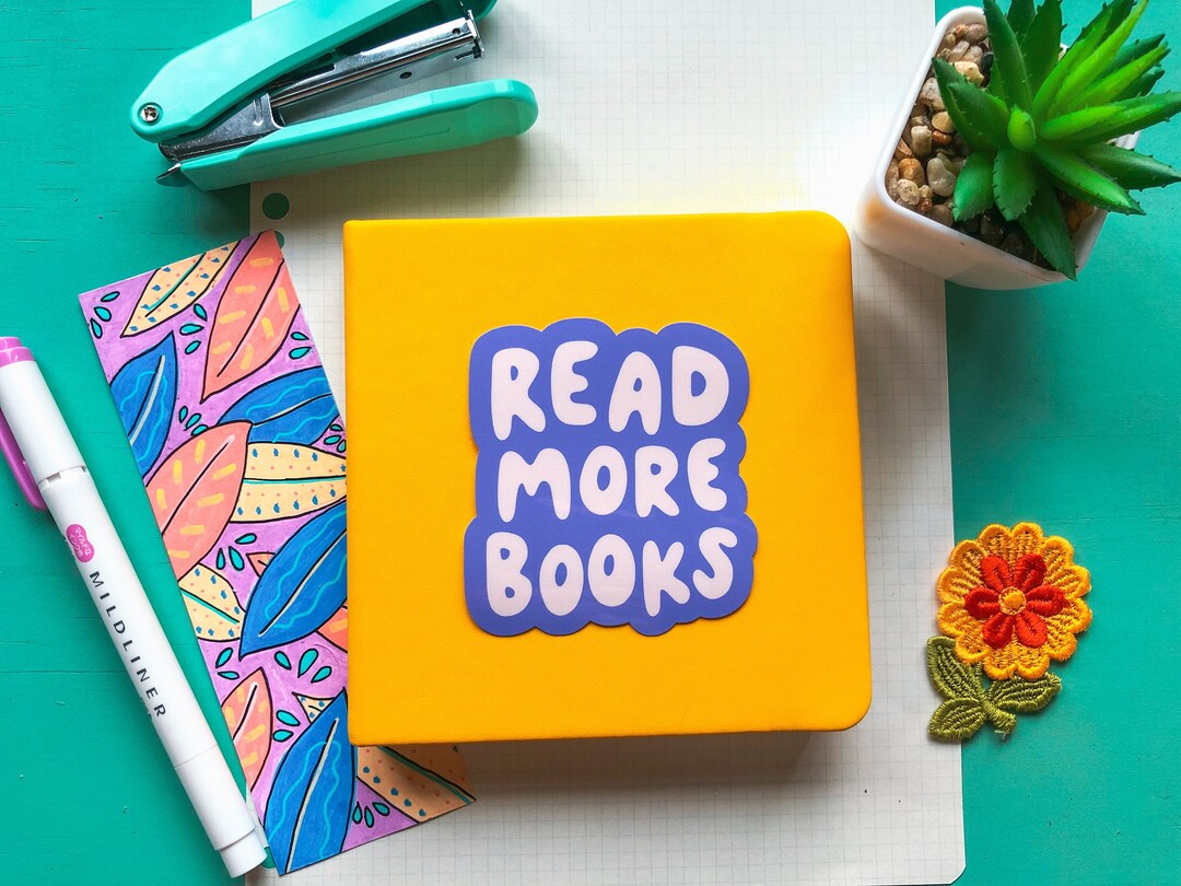 Read More Books Vinyl Sticker - Colorful Sparkly Weatherproof Sticker ...