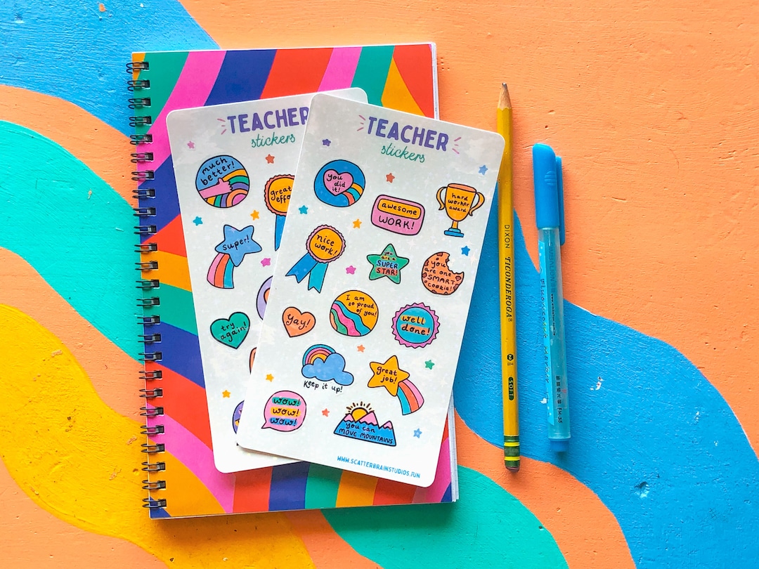 Teacher Doodles Sticker Sheet - Encouragement, Praise, Growth Mindset ...