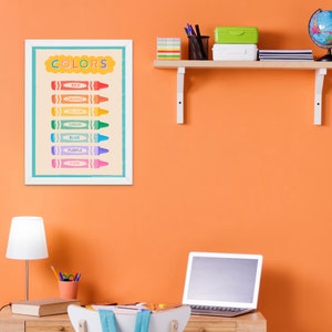 Colors Classroom Poster: Crayon Theme, Educational Art (digital ...