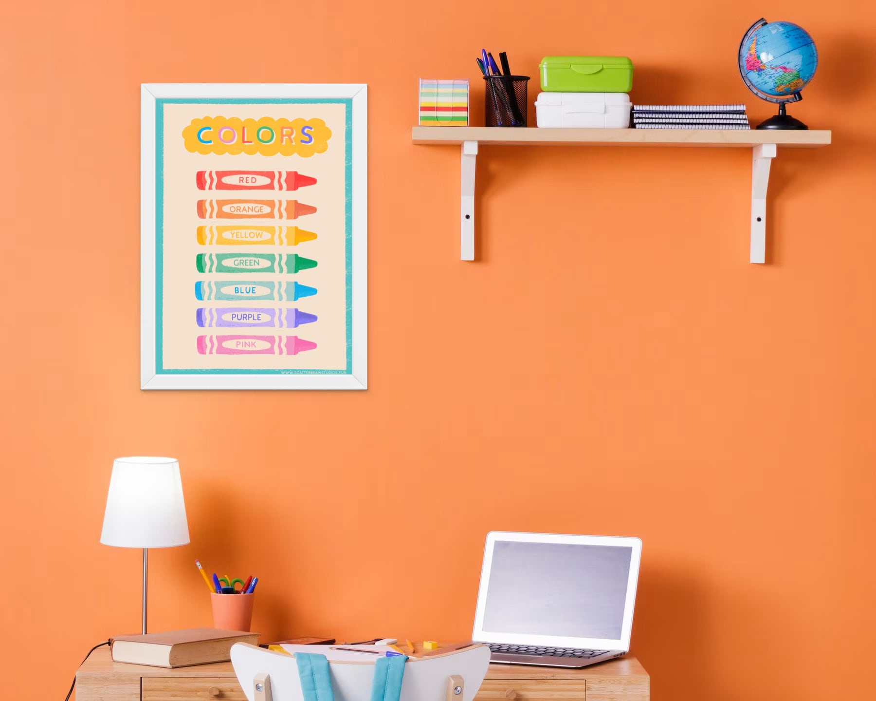 Colors Classroom Poster: Crayon Theme, Educational Art (digital ...