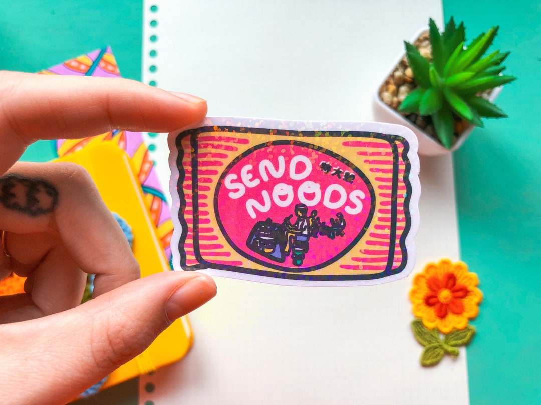 Send Noods Vinyl Sticker - Funny Instant Ramen Noodles Glittery ...