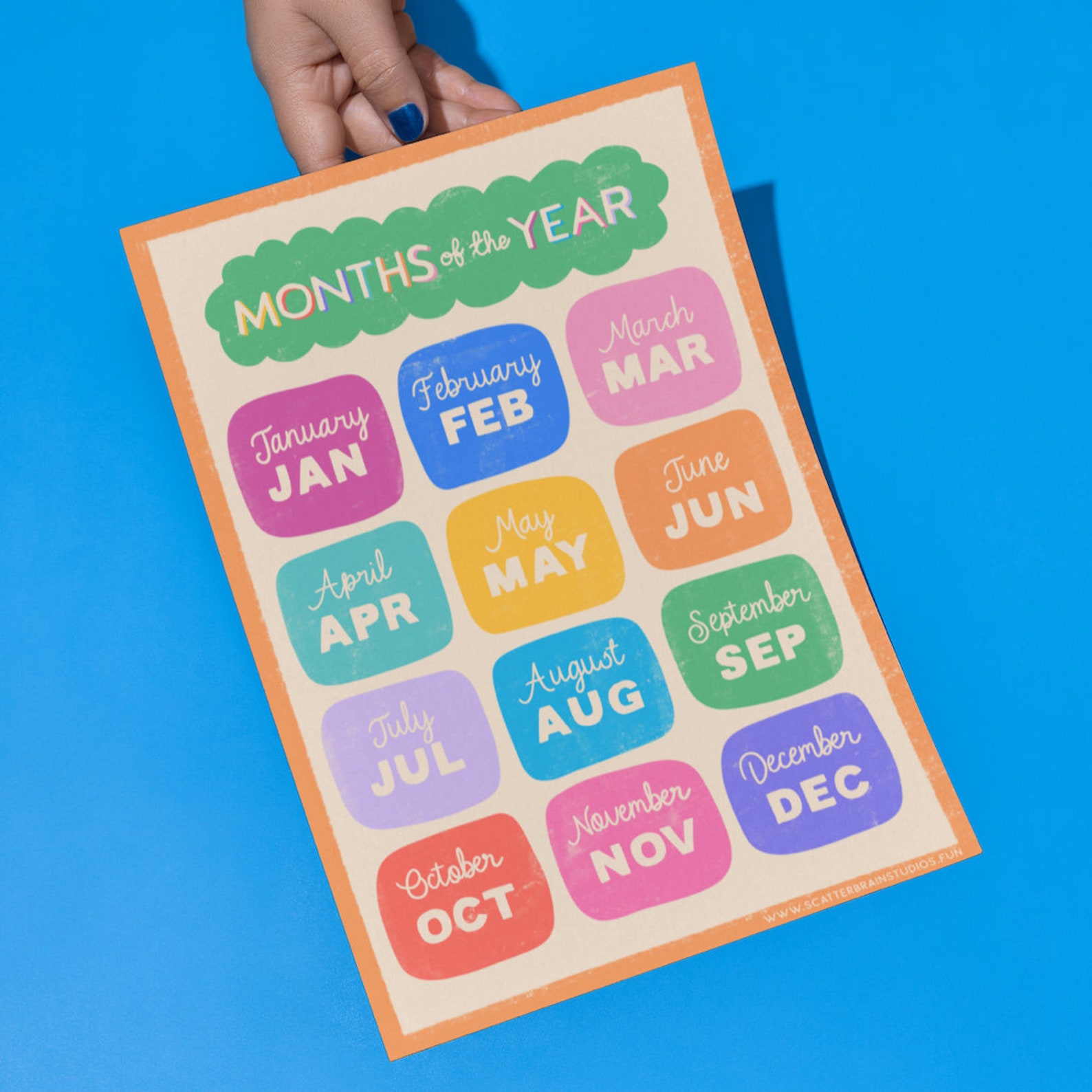 Months of the Year Classroom Poster - Printable Colorful Educational ...