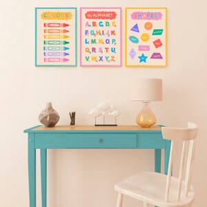 Printable Alphabet Classroom Poster - Colorful Abcs for Elementary ...