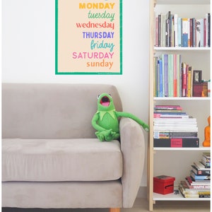 Days of the Week Classroom Poster - Printable Colorful Educational ...