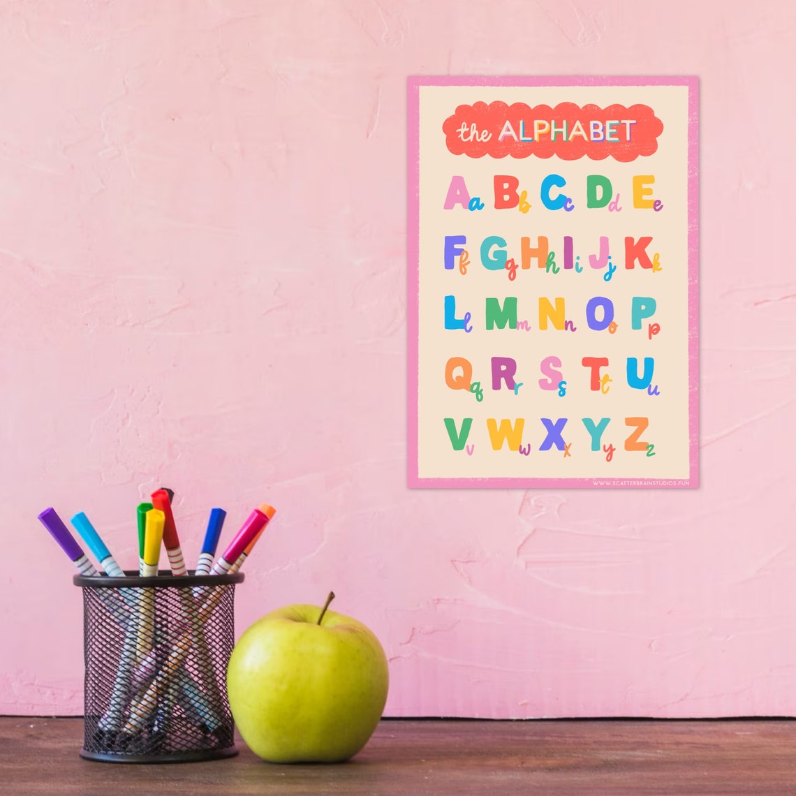 Printable Alphabet Classroom Poster - Colorful Abcs for Elementary ...