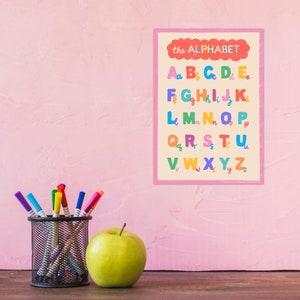 Printable Alphabet Classroom Poster - Colorful Abcs for Elementary ...