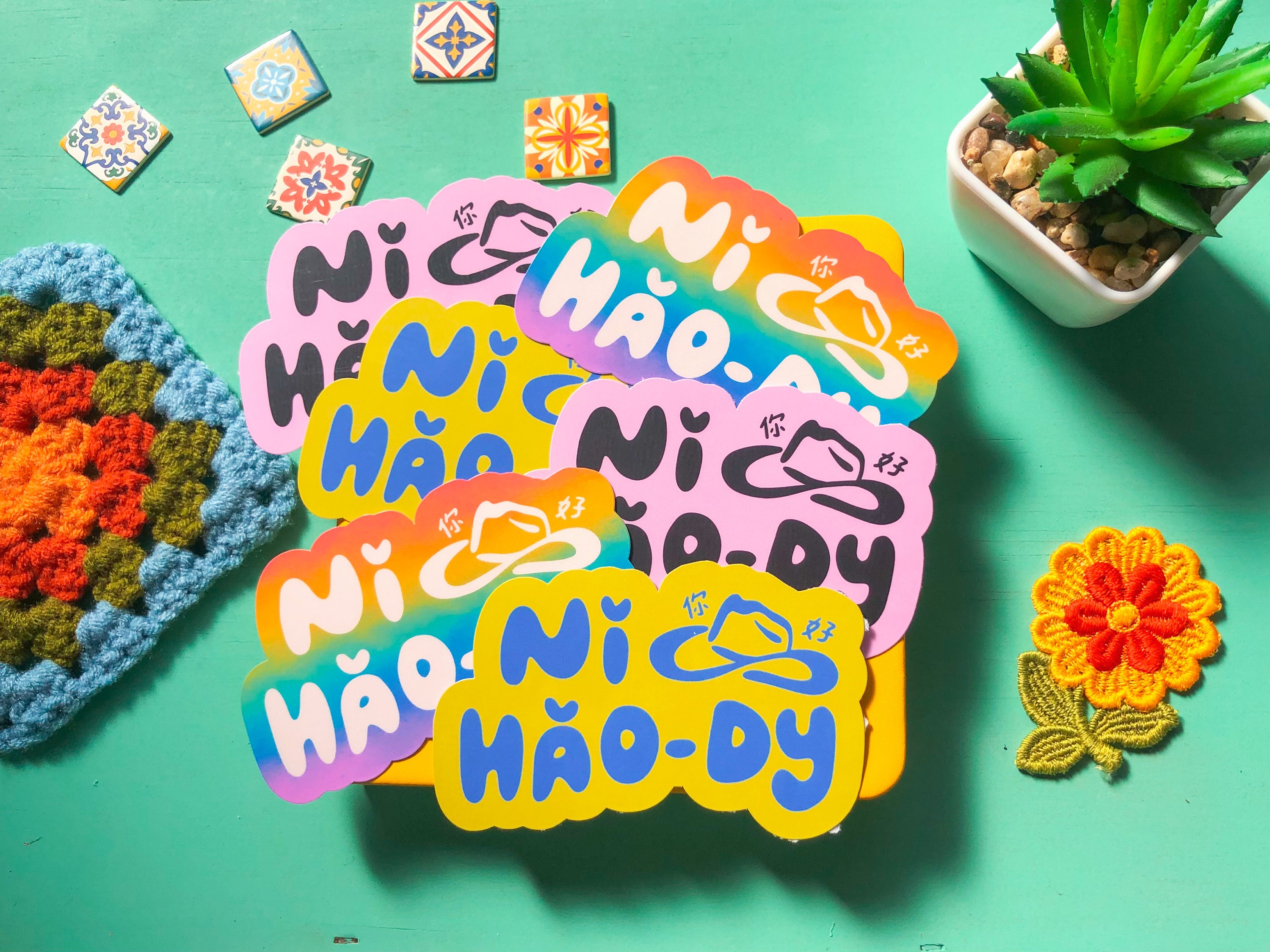 Ni Hao-dy Vinyl Sticker - Mandarin-english Bilingual Pun - Chinese ...