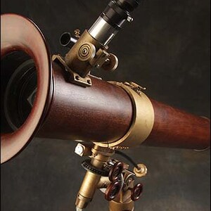 A Handmade Steampunk Newtonian Reflecting Telescope in Stained Cherry ...