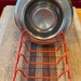 Vintage Orange Storage Rack, Kitchen, Rubber Coating Over Steel, Pan ...