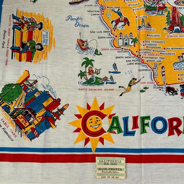 Map Tablecloth - Etsy