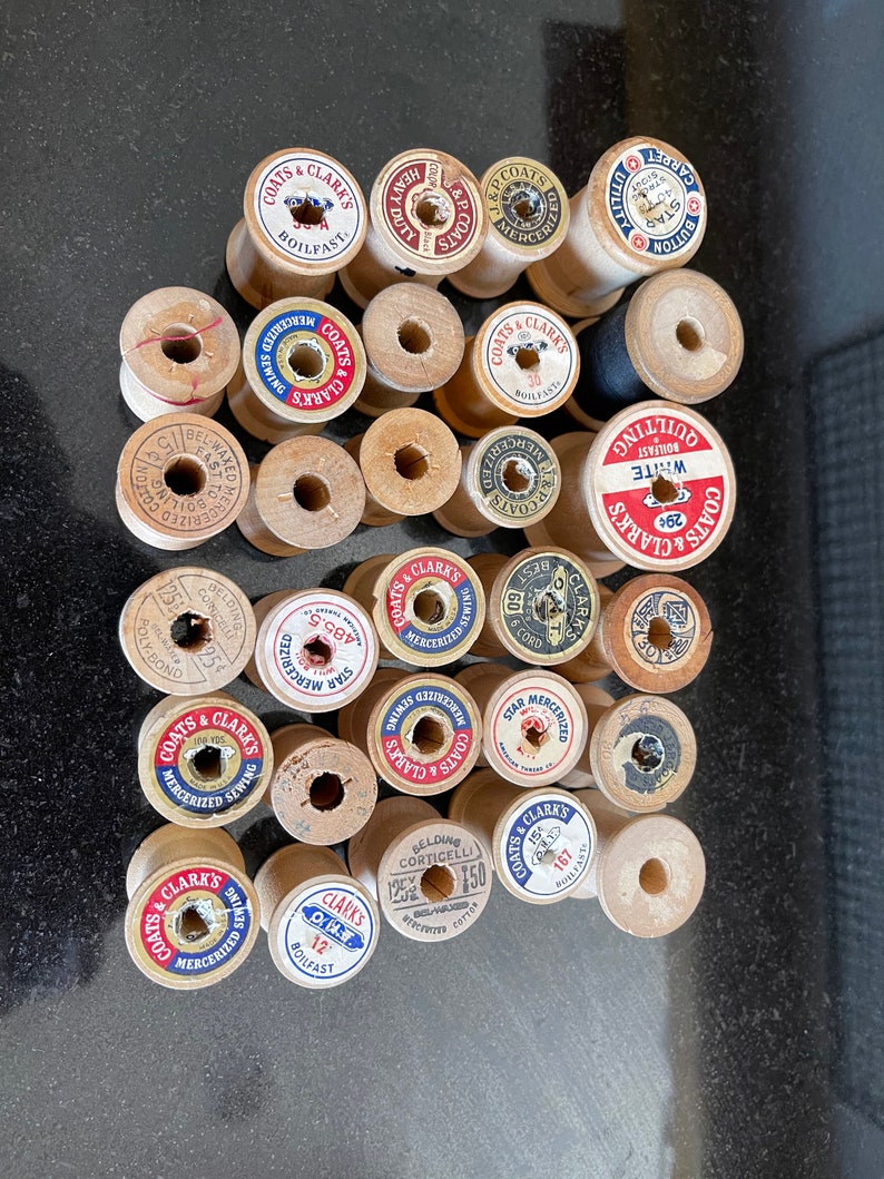 Empty Wood Sewing Thread Spools Sorted by Size and Style | Etsy