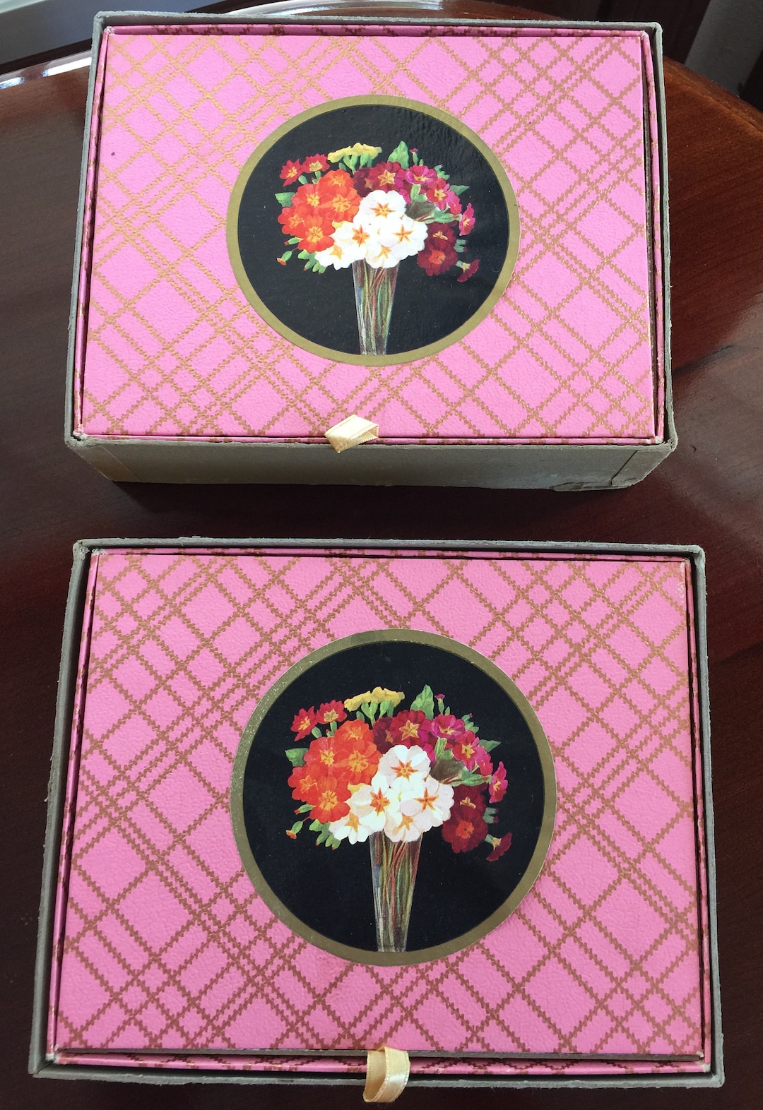 Vintage Vintage Silk Hosiery Box, "no Mend", Pink, Floral Accent ...