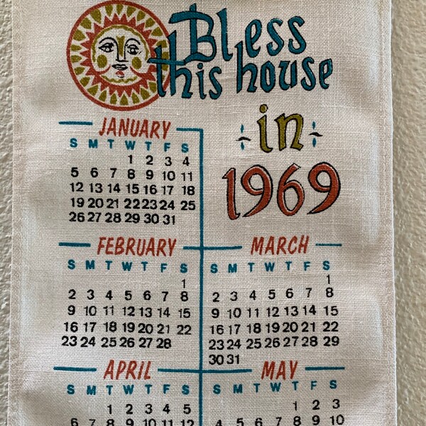 1969 Pocket Calendar - Etsy