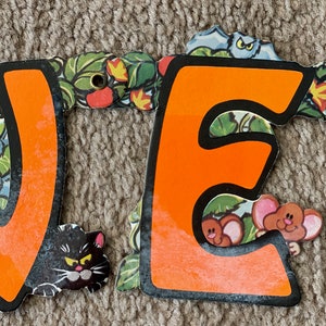 Vintage Halloween Banner: Black Cat, Witch, Pumpkins, Amscan (70" Long ...