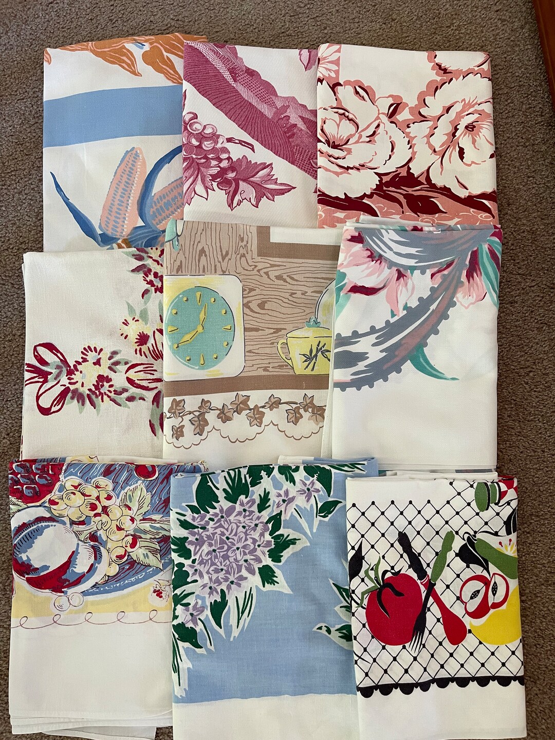 Vintage Tablecloths, Your Choice Patterns and Sizes Vary, use and Enjoy ...