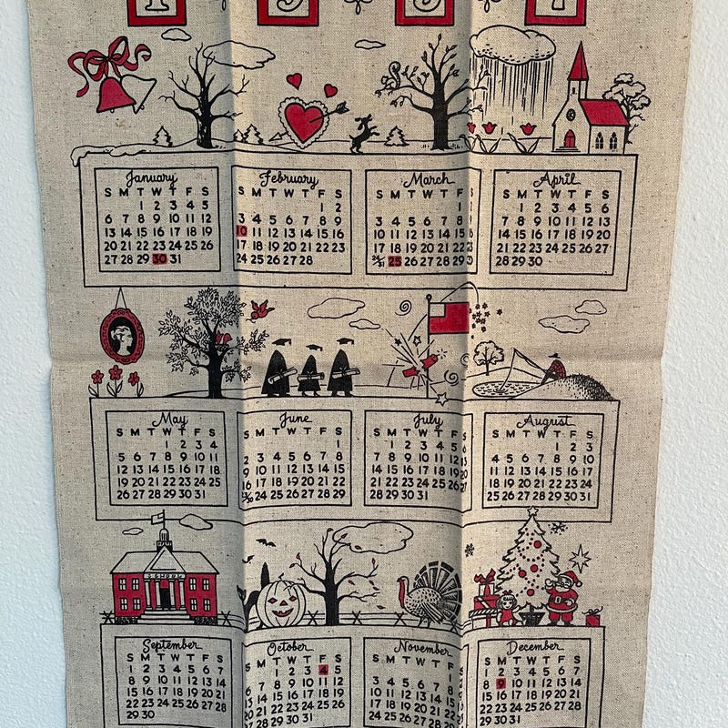 Calendar Tea Towels - Etsy