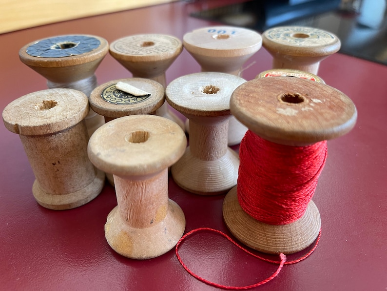 Empty Wood Sewing Thread Spools Sorted by Size and Style | Etsy