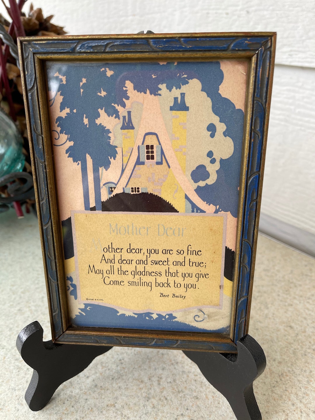 Mother Dear Poem Art Picture Gift, Bert Bailey Framed House Vintage ...