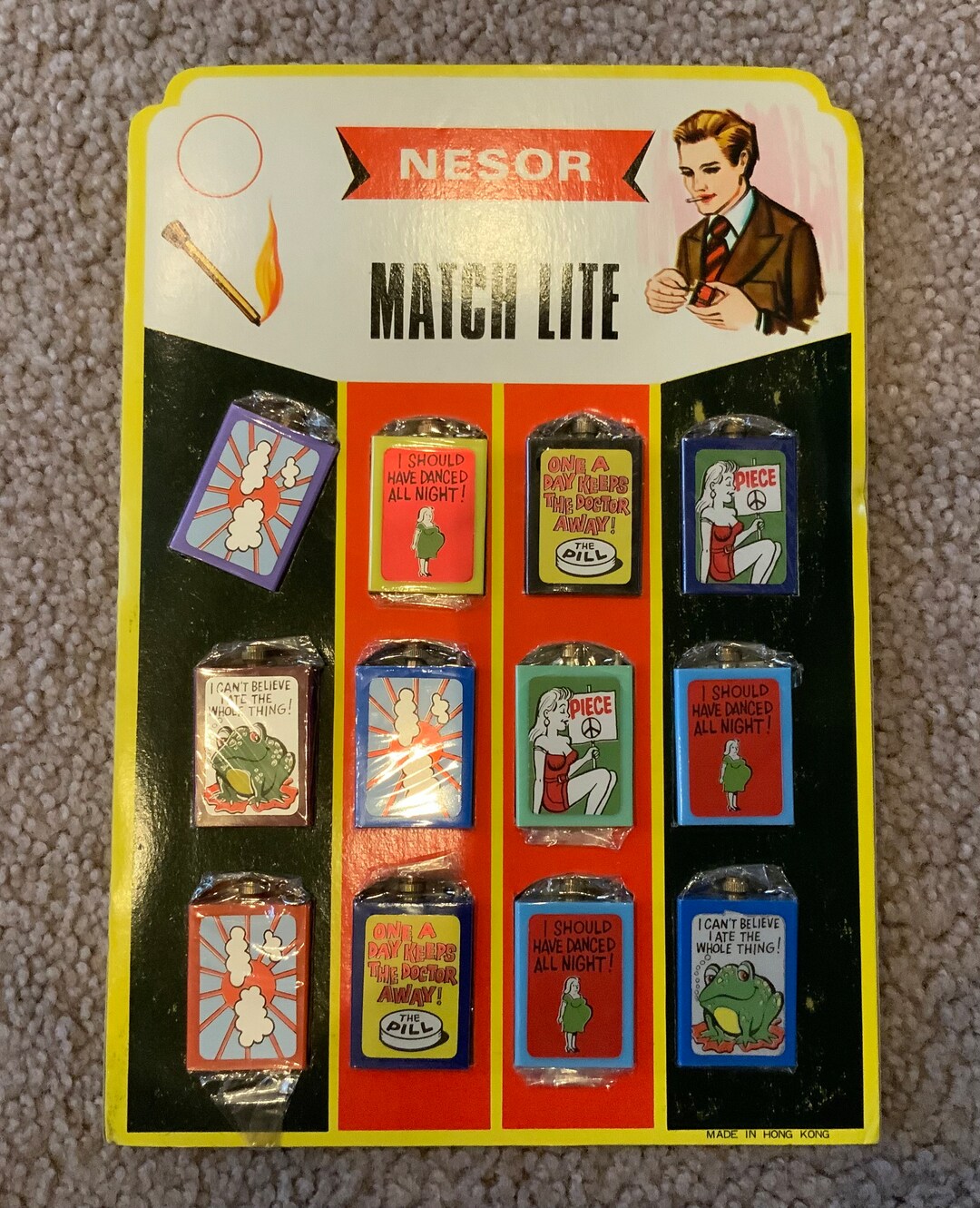 Vintage Nesor Match Lite Cigarette Lighter Store Display, Complete ...