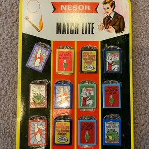 Vintage Nesor Match Lite Cigarette Lighter Store Display, Complete ...