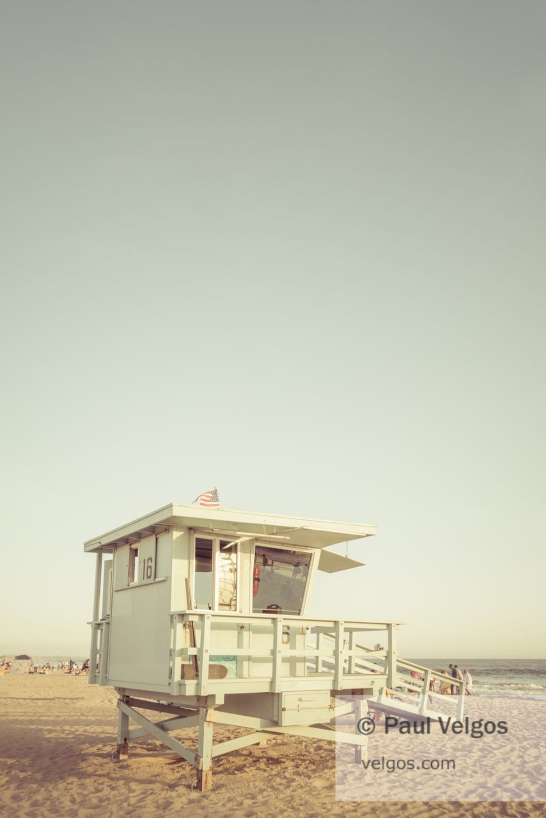Santa Monica Beach Poster: Lifeguard Tower Art, Los Angeles Beach Print ...