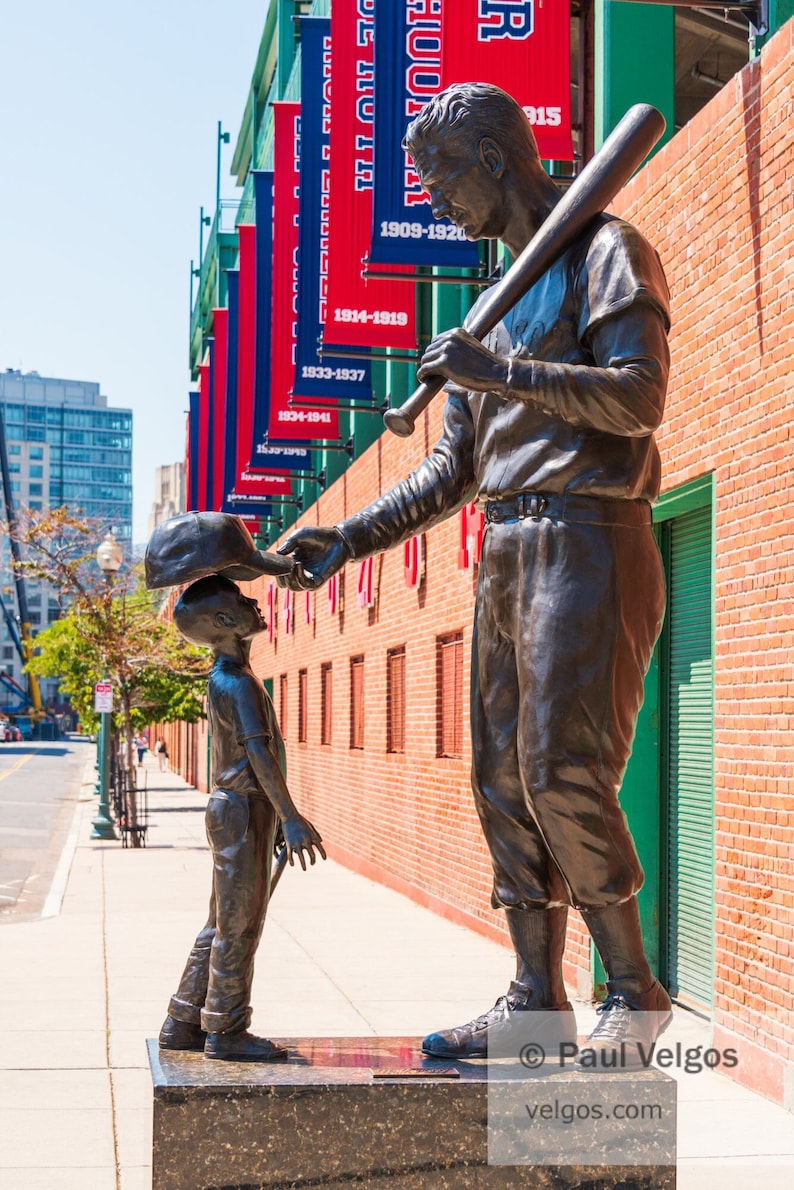 Fenway Park Print: Boston Red Sox Art, Ted Williams Statue, Fenway Park ...