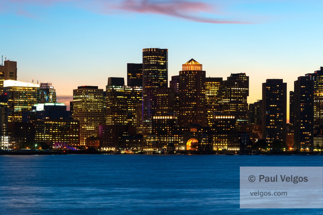 Boston Skyline Print: Massachusetts Poster, Boston Home Decor ...