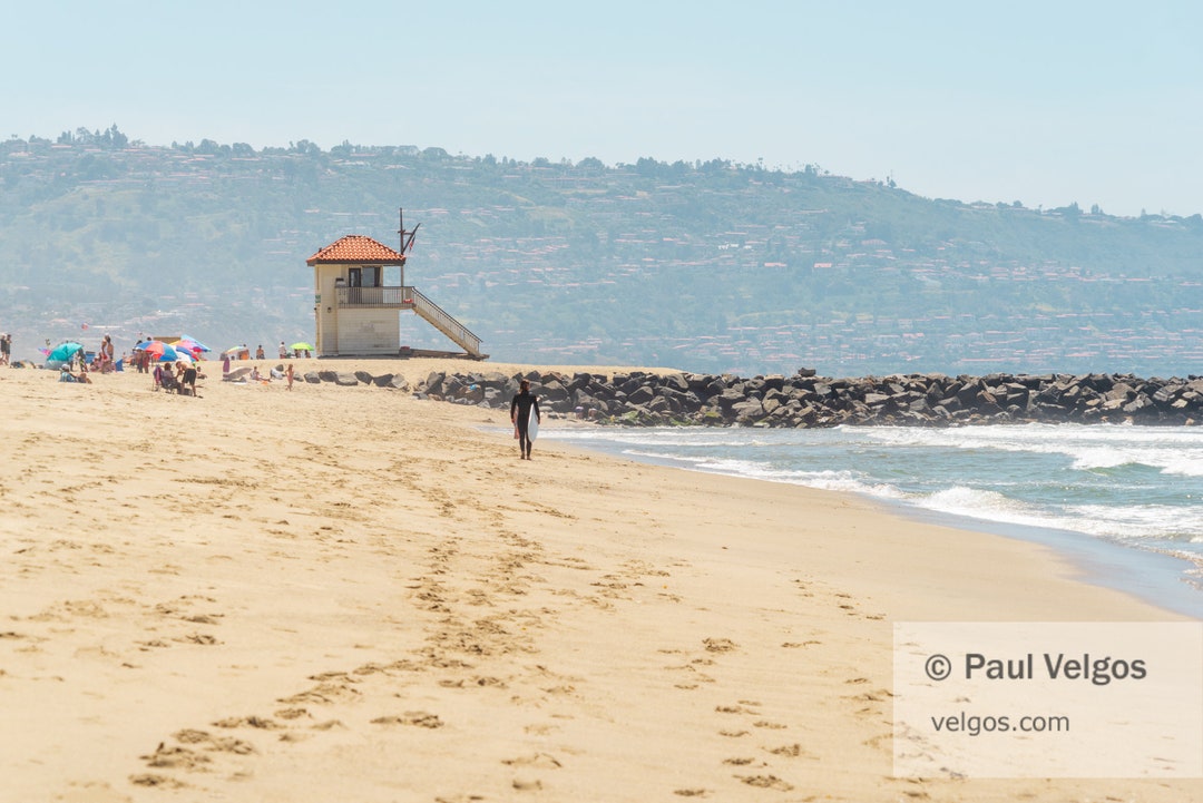 Redondo Beach Print: Topaz Jetty Poster, Lifeguard Tower Art, Redondo ...