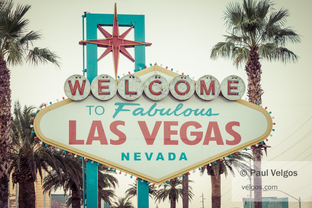 Las Vegas Sign Print: Welcome to Las Vegas Sign Photo, Nevada Wall Art ...
