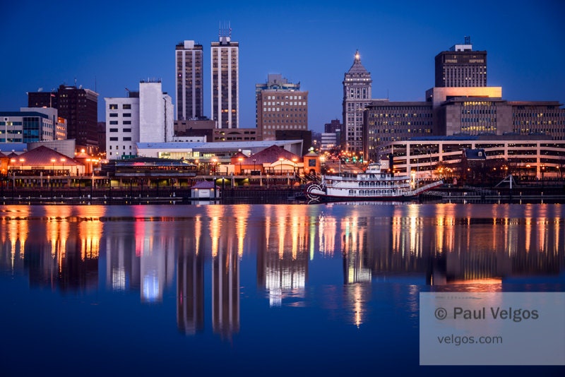 Peoria Skyline Print: Peoria IL Poster, Peoria Cityscape Art, Illinois ...