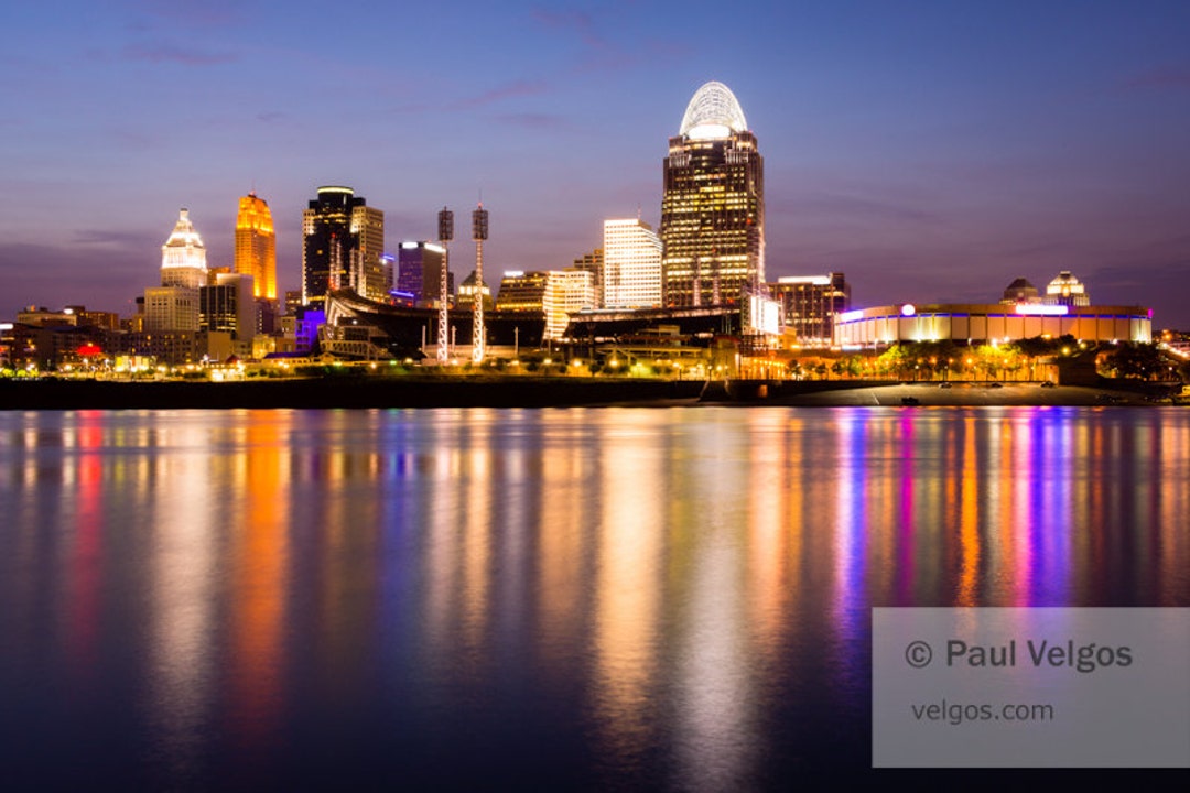 Cincinnati Skyline Print: Cincinnati Skyline Wall Art, Ohio Canvas ...