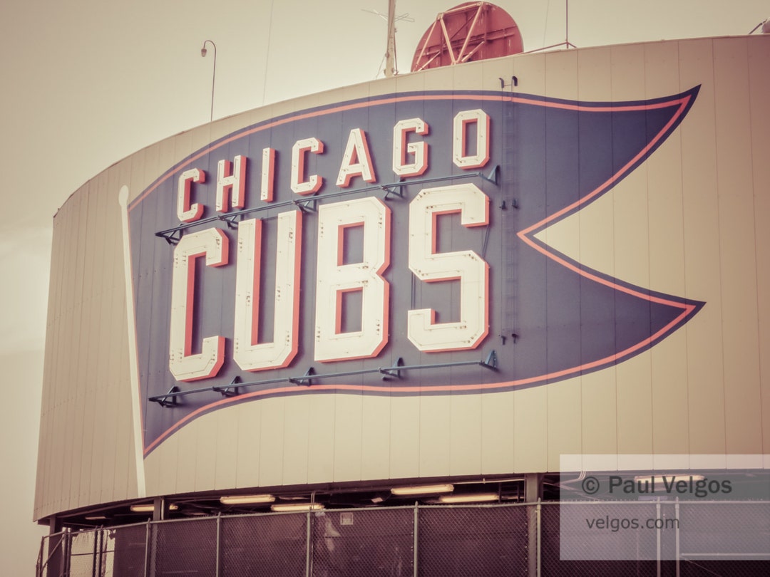 Chicago Cubs Sign Print: Wrigley Field Sign Poster, Chicago Cubs Sign ...