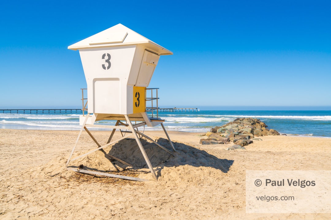 San Diego Print: Lifeguard Tower Art, San Diego Poster, Southern ...