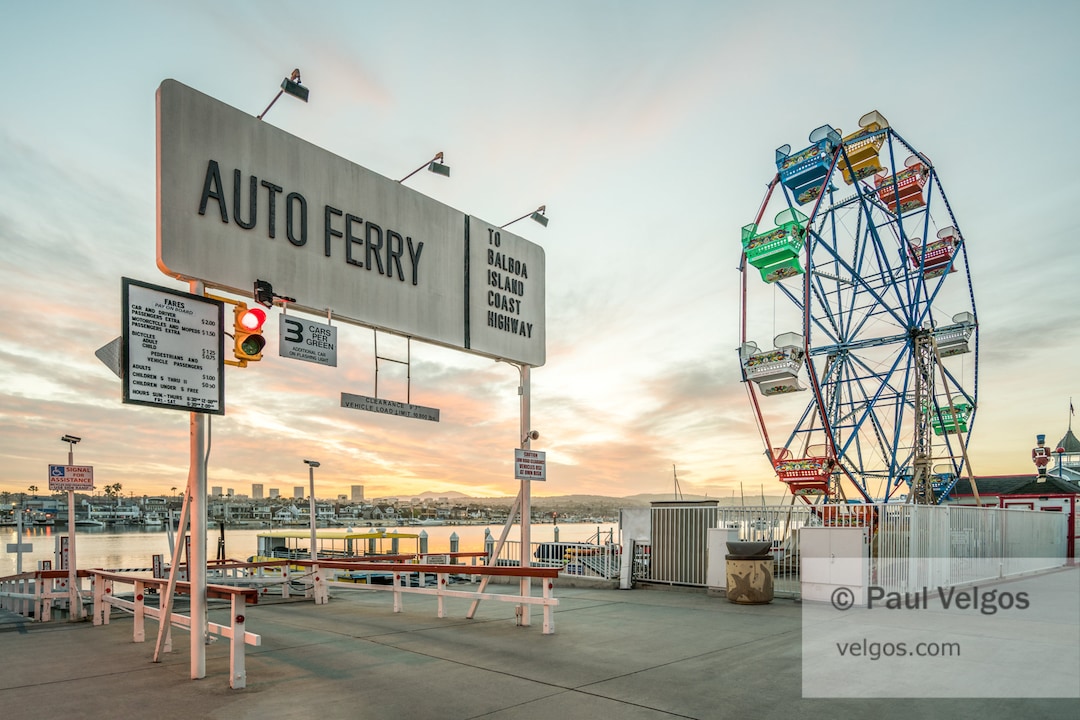Newport Beach Print: Balboa Island Ferry, Balboa Fun Zone Art, Newport ...