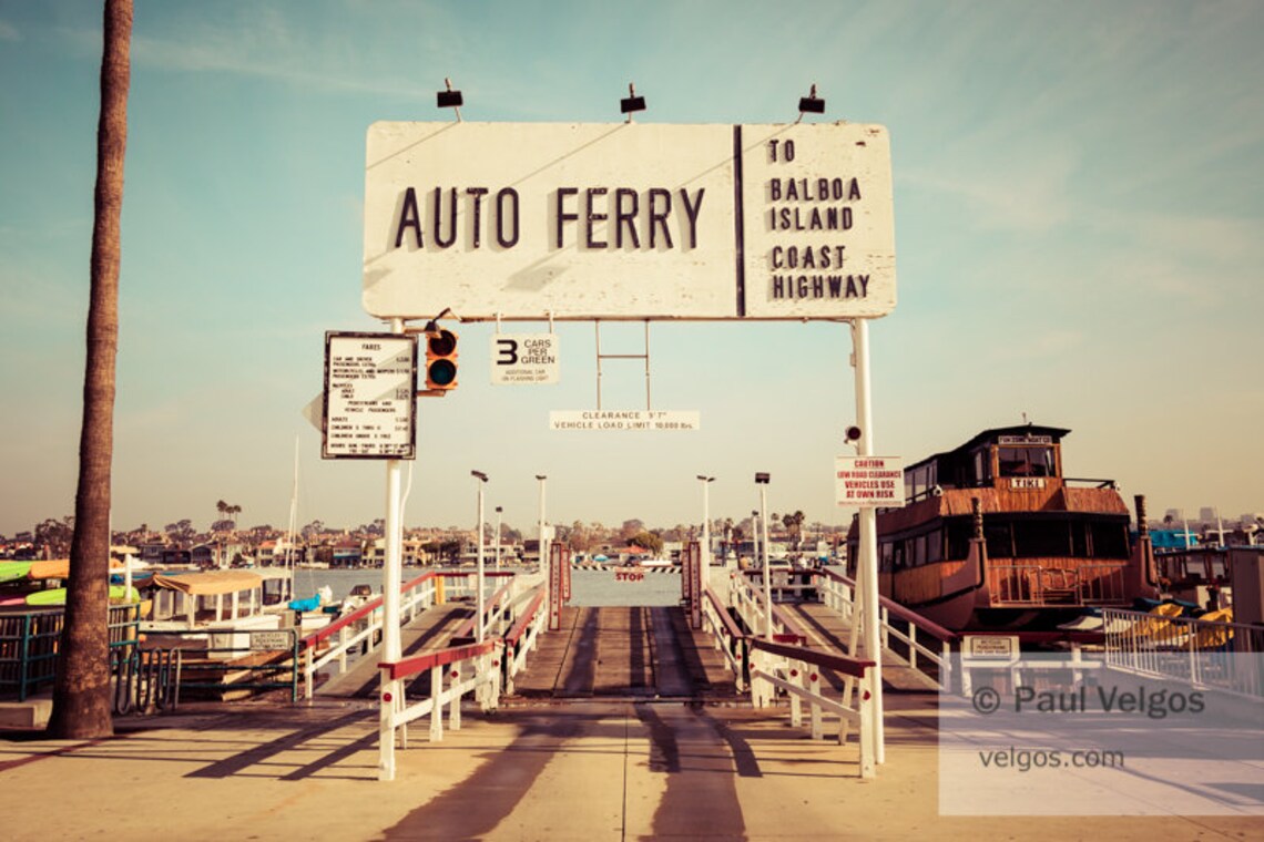 Newport Beach Print Balboa Island Ferry Sign Southern - Etsy